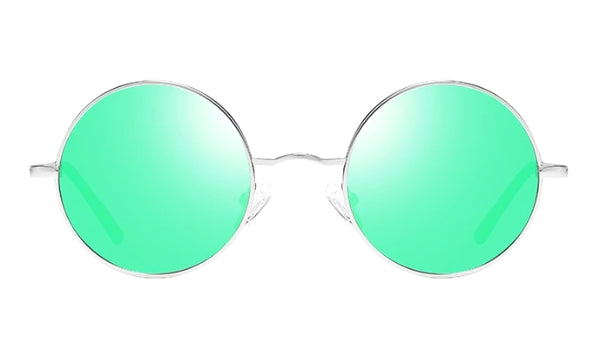 Green Round Polarized Sunglasses With Mirrored Lenses Cmc Classy
