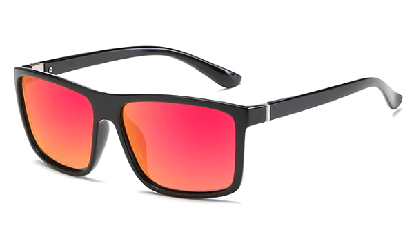 Red Mirrored Square Sunglasses With Polarized Lenses Cmc Classy Men