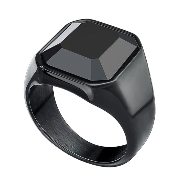 Large Black Square Signet Ring | Classy Men Collection