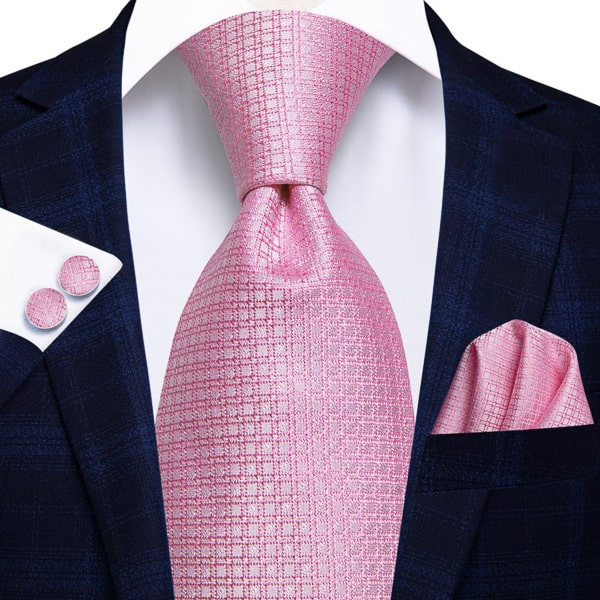 Pink Plaid Luxury Satin Tie | Classy Men Collection