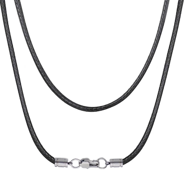 4mm Woven Leather Chain Necklace for Men | Classy Men Collection
