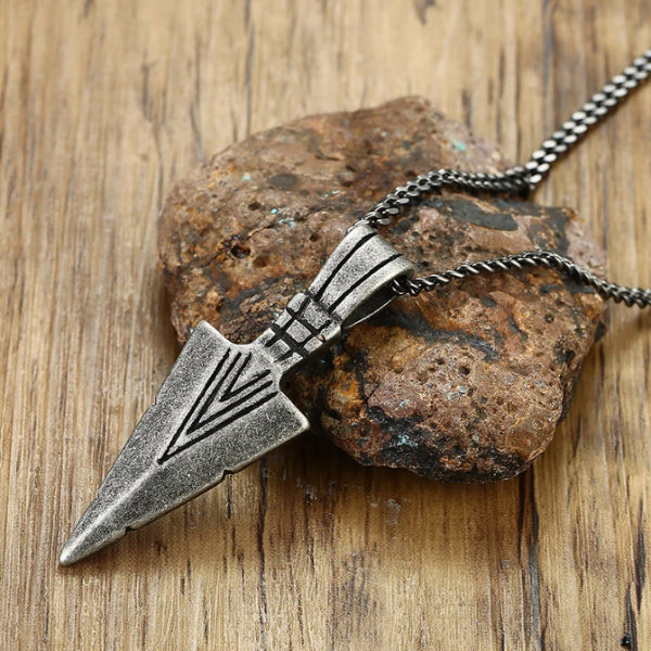 Mens Antique Arrowhead Pendant Necklace Made Of Stainless Steel ...