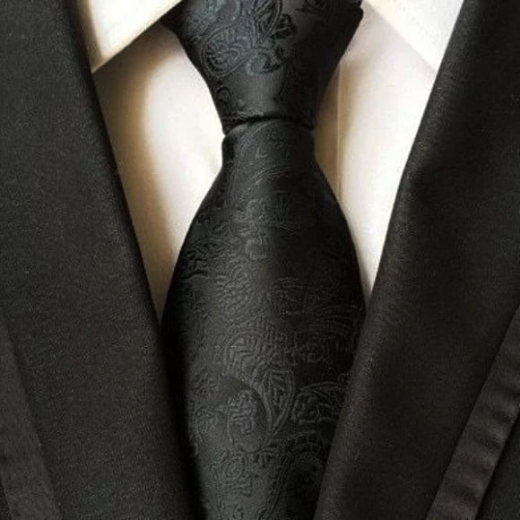 Simple Black Paisley Tie For Men | Classy Men Collection