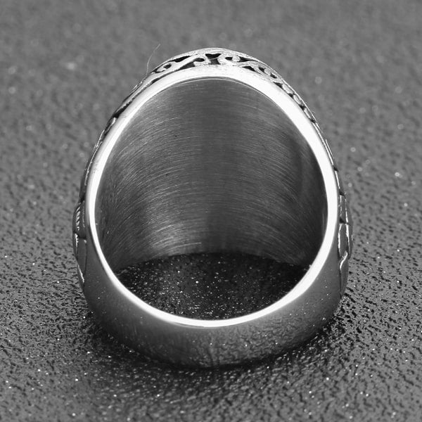Black Stone Ring With White Veins | Classy Men Collection