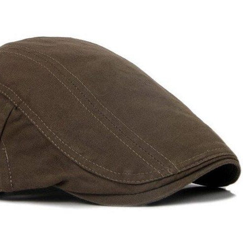 Brown Cotton Flat Cap For Men | Classy Men Collection