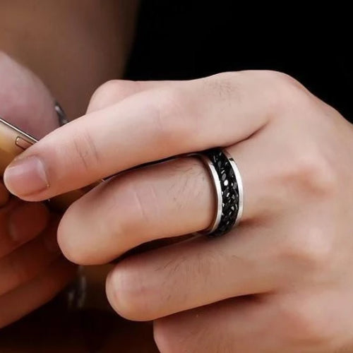 Black Chain Ring Made Of Stainless Steel | Classy Men Collection