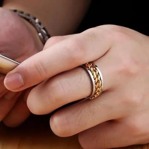 Gold Chain Ring Made Of Stainless Steel | Classy Men Collection