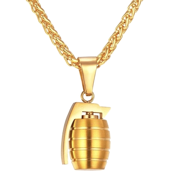Gold Grenade Pendant Necklace For Men | Classy Men Collection