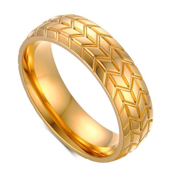 Men's Gold Car Tire Ring | Classy Men Collection