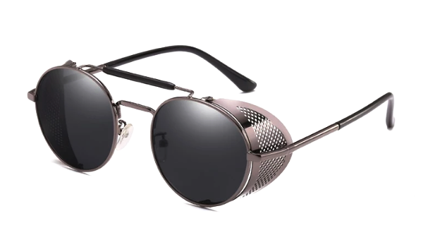 Black Round Side Shield Sunglasses With Gunmetal Frames | CMC | Classy ...