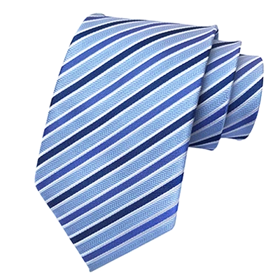 Classic Ice Blue Silk Tie With Blue Stripes | Classy Men Collection