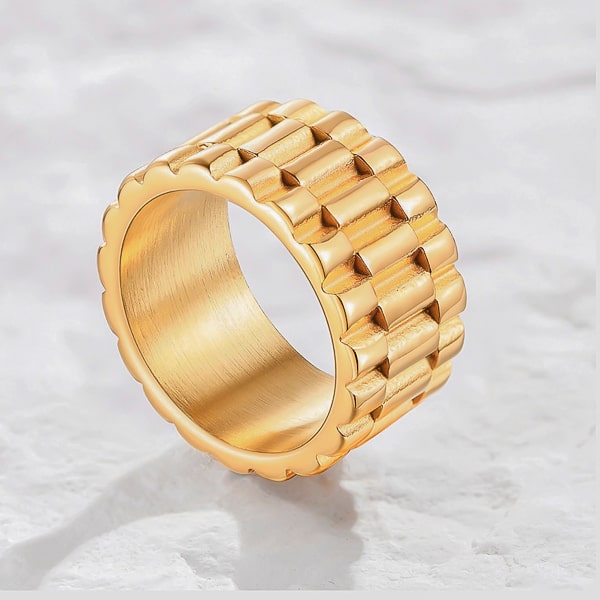 Gold Wide Band Ring For Men | Classy Men Collection
