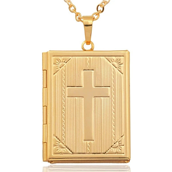 Gold Bible Locket Pendant Necklace for Men | Classy Men Collection