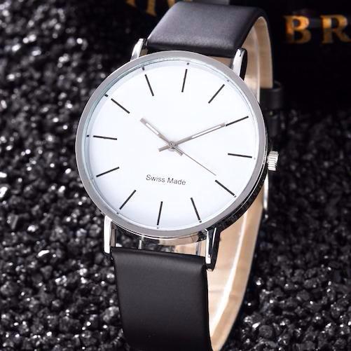 Men's Simple Watch - White & Black | Classy Men Collection