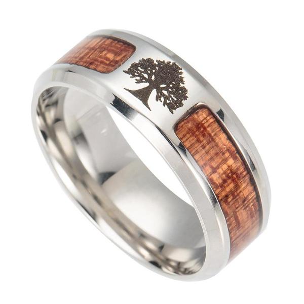Mahogany Ring with Stainless Steel Case | Classy Men Collection