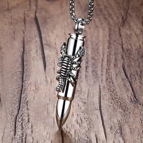 Men's Scorpion Bullet Pendant Necklace Made Of Stainless Steel | Classy ...