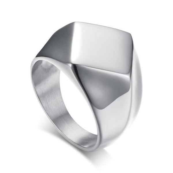 Silver Minimalist Signet Ring For Men | Classy Men Collection