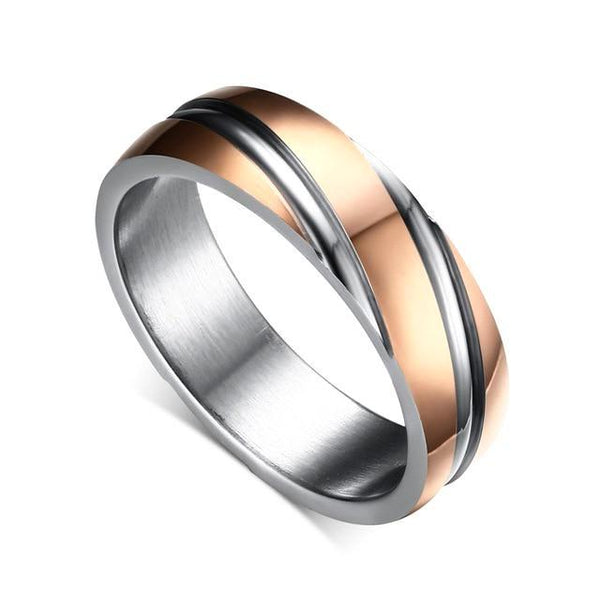 Men's Rose Gold Stainless Steel Ring | Classy Men Collection