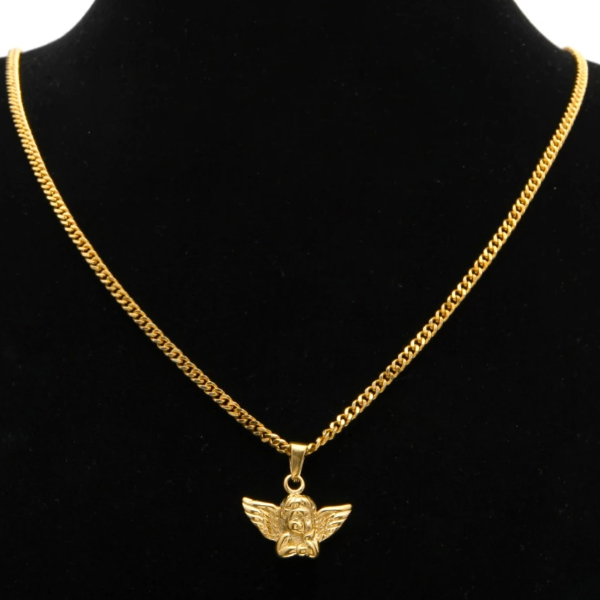 Gold Baby Angel Pendant Necklace | Unisex | Classy Men Collection