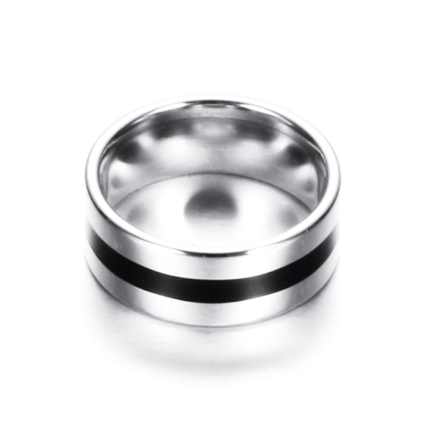 Silver & Black Stainless Steel Ring for Men | CMC | Classy Men Collection