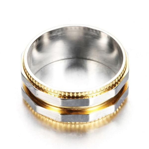 Gold & Silver Dual Titanium Ring for Men | CMC | Classy Men Collection