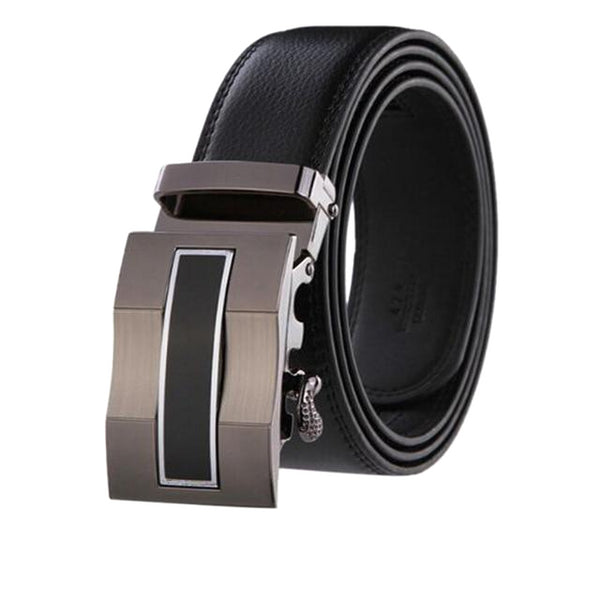 Black Leather Suit Belt With Metal Waved Buckle | CMC | Classy Men ...